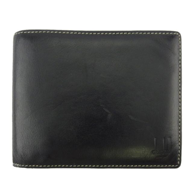 【BIGお買い物ラリー★30%OFFセール中】ダンヒル Dunhill 二つ折り財布ADV8 ロングテールロゴ ブラック レディース 中古