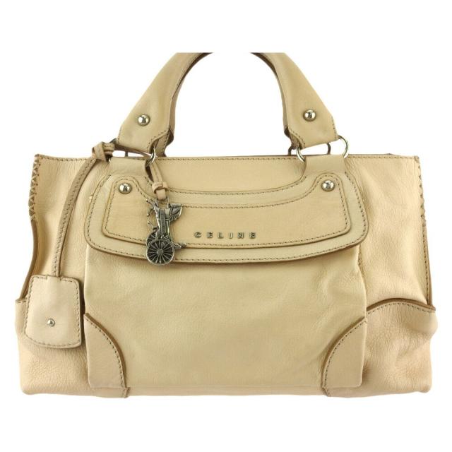 【BIGお買い物ラリー★30%OFFセール中】セリーヌ CELINE トートバッグブギーバッグ ベージュ シルバー レディース 中古