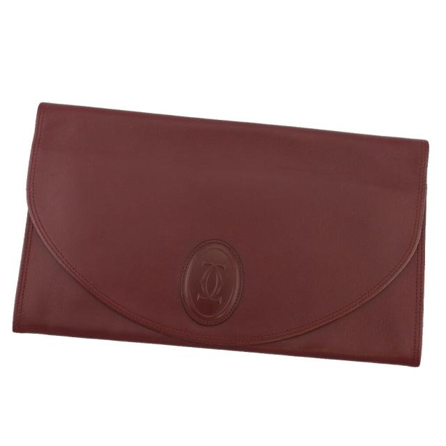 【BIGお買い物ラリー★30%OFFセール中】カルティエ CARTIER クラッチバッグマストライン ボルドー レディース 中古