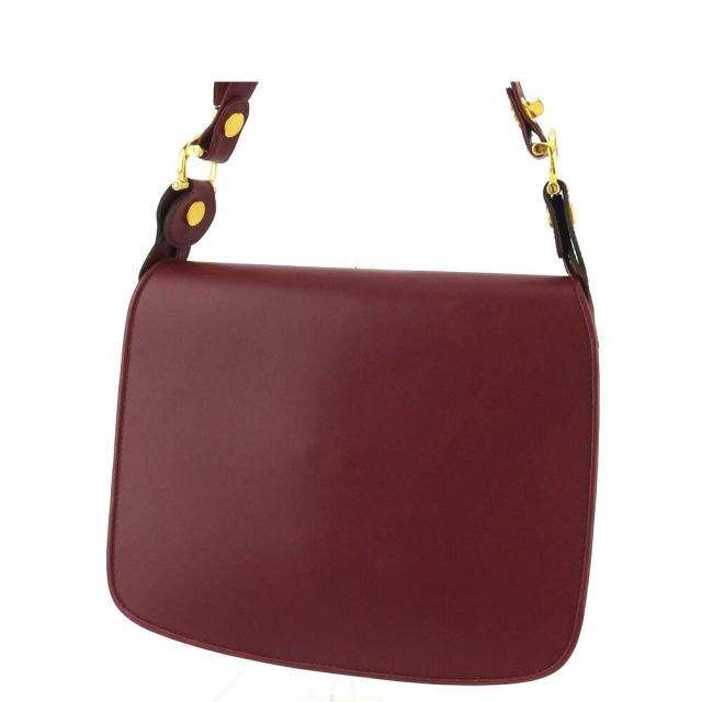 【BIGお買い物ラリー★30%OFFセール中】カルティエ CARTIER ショルダーバッグマストライン ボルドー ゴールド レディース 中古
