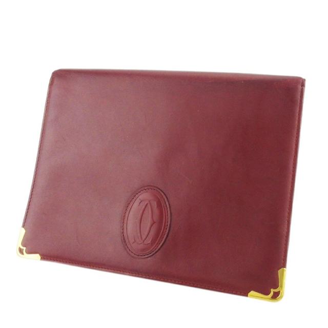 【X'masセール★30%OFF】カルティエ CARTIER クラッチバッグマストライン ボルドー ゴールド レディース 中古