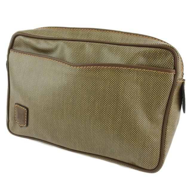 【X'masセール★30%OFF】セリーヌ CELINE クラッチバッグマカダムマーク ベージュ ブラウン ゴールド レディース 中古