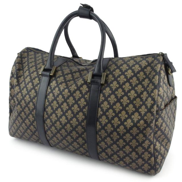 【BIGお買い物ラリー★30%OFFセール中】パトリックコックス PATRICK COX ボストンバッグキングス柄 ネイビー ゴールド レディース 中古