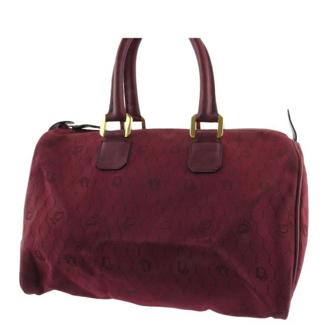 【BIGお買い物ラリー★30%OFFセール中】ディオール Dior ボストンバッグハニカム オールドディオール ボルドー ゴールド レディース 中古