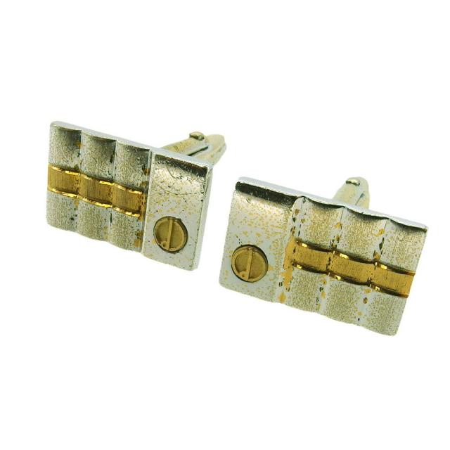 【X'masセール★30%OFF】ダンヒル Dunhill カフスdマーク スウィヴル式 シルバー ゴールド レディース 中古