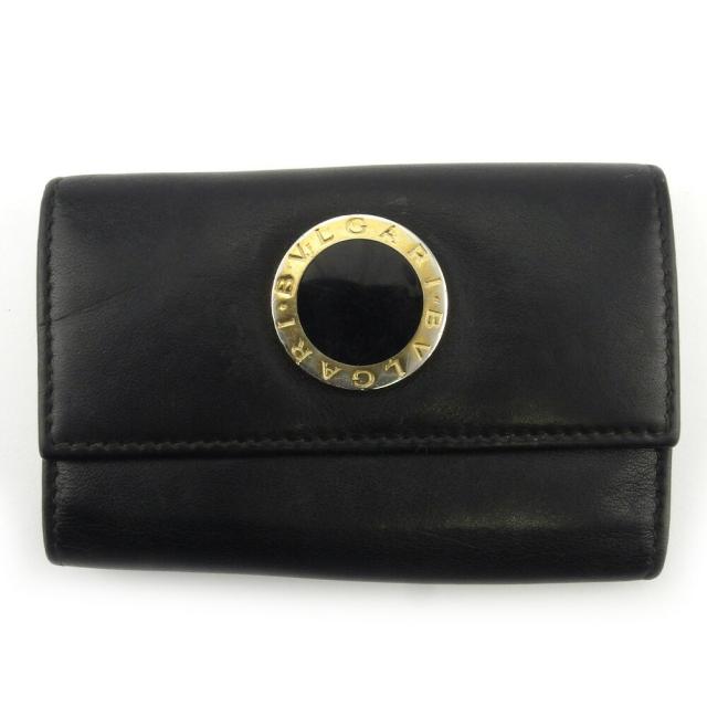 【X'masセール★30%OFF】ブルガリ BVLGARI キーケースコローレ ブラック ゴールド レディース 中古