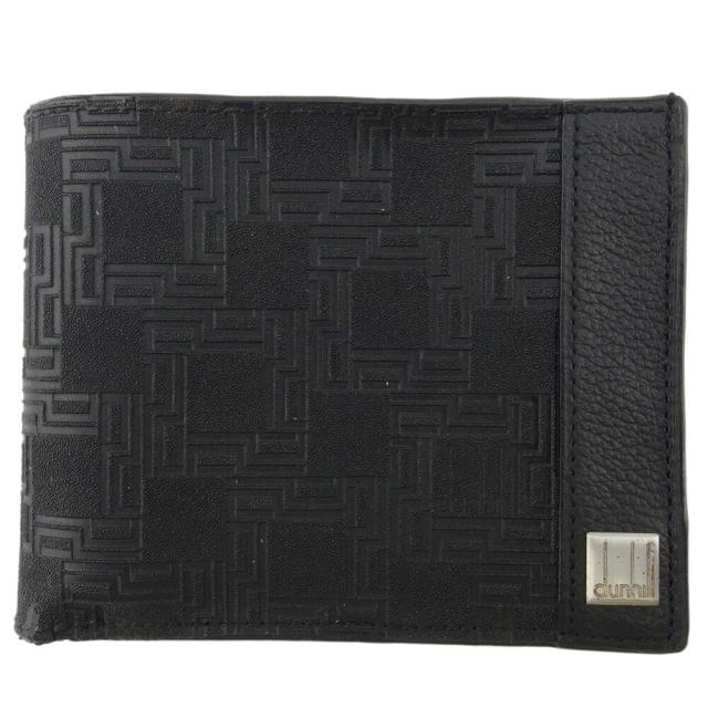 【BIGお買い物ラリー★30%OFFセール中】ダンヒル Dunhill 二つ折り財布ディーエイト D8 ブラック シルバー レディース 中古