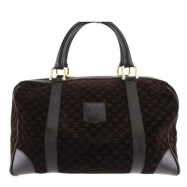 【BIGお買い物ラリー★30%OFFセール中】セリーヌ CELINE ハンドバッグマカダム ブラウン ベージュ ゴールド レディース 中古