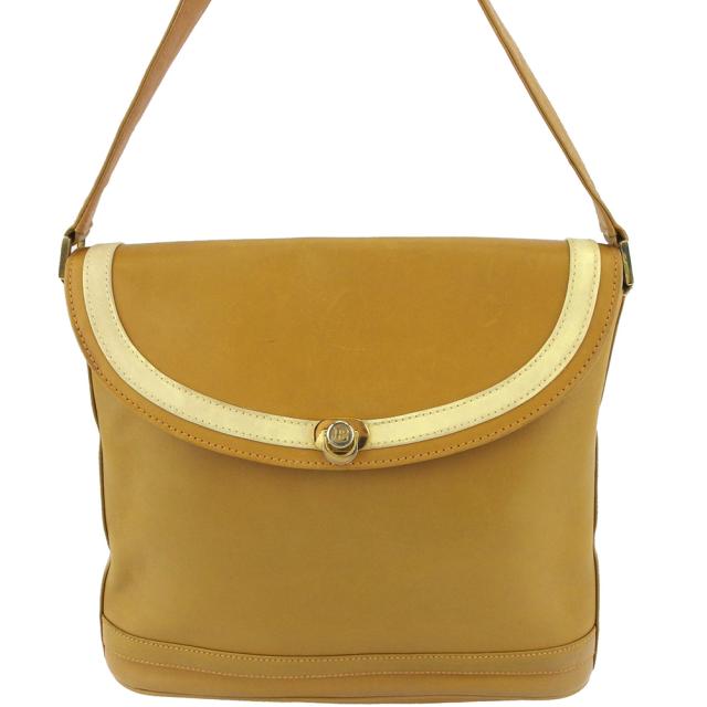 【BIGお買い物ラリー★30%OFFセール中】バリー BALLY ショルダーバッグBマーク ベージュ ゴールド レディース 中古