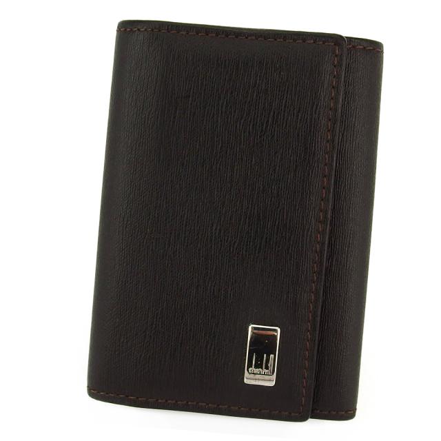 【BIGお買い物ラリー★30%OFFセール中】ダンヒル Dunhill キーケースサイドカー ブラウン シルバー レディース 中古