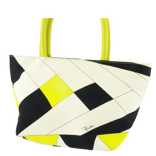 【BIGお買い物ラリー★30%OFFセール中】エミリオプッチ Emilio Pucci ハンドバッグプッチ（柄） ベージュ グリーン イエロー ブラック レディース 中古