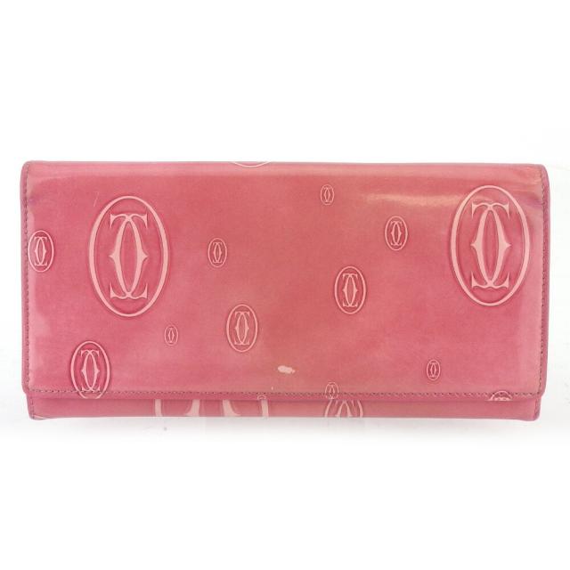 【BIGお買い物ラリー★30%OFFセール中】カルティエ CARTIER 長財布ハッピーバースデー ピンク レディース 中古