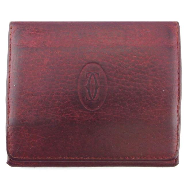 【BIGお買い物ラリー★30%OFFセール中】カルティエ CARTIER 札入れマストライン ボルドー レディース 中古