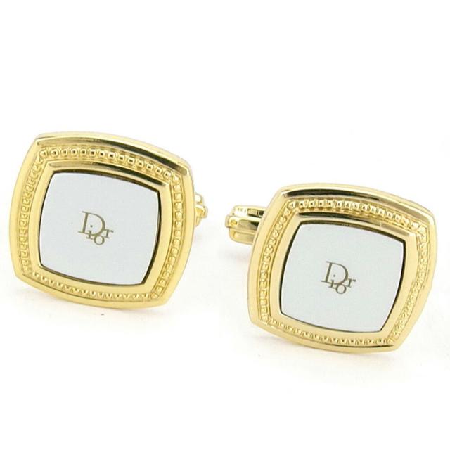 【BIGお買い物ラリー★30%OFFセール中】ディオール Dior カフスロゴ スウィヴル式 ゴールド シルバー レディース 中古