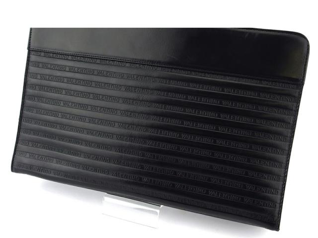 【BIGお買い物ラリー★30%OFFセール中】マリオ・ヴァレンティノ MARIO VALENTINO クラッチバッグVマーク ブラック ゴールド シルバー レディース 中古
