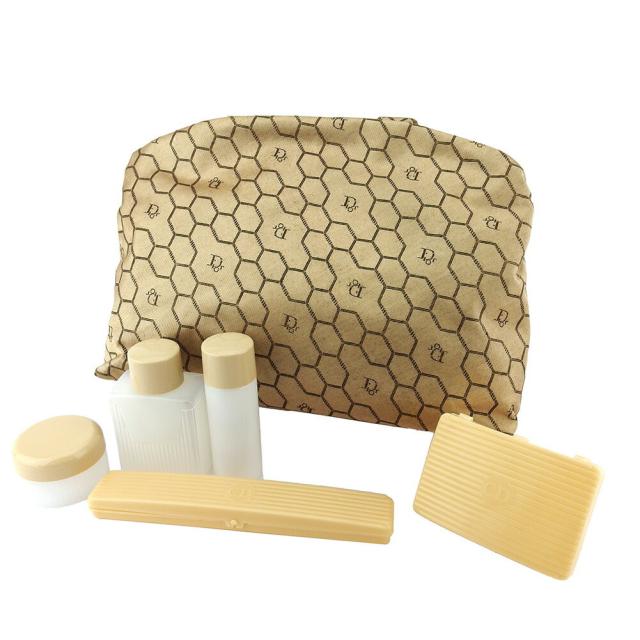 【BIGお買い物ラリー★30%OFFセール中】ディオール Dior ハンドバッグハニカム柄 オールドディオール ベージュ ブラウン ゴールド レディース 中古