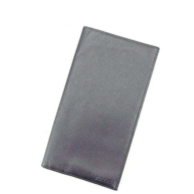 【X'masセール★30%OFF】プラダ PRADA 札入れロゴ ブラック レディース 中古