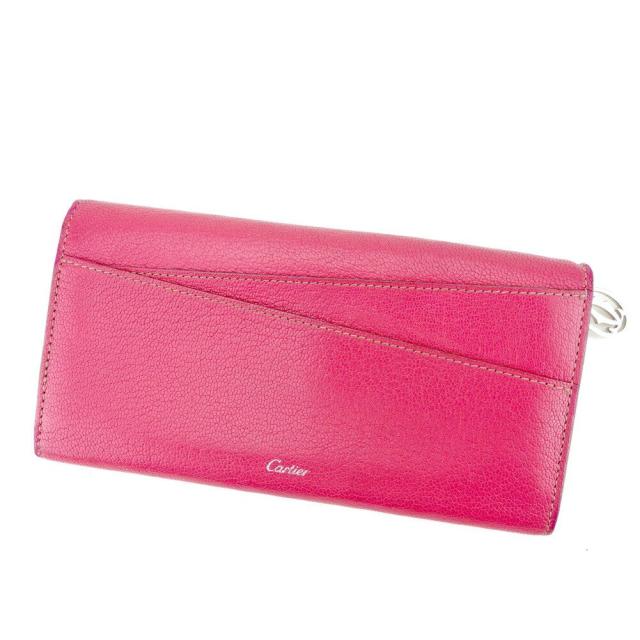 【BIGお買い物ラリー★30%OFFセール中】カルティエ CARTIER 長財布コレクションレマスト ピンク シルバー レディース 中古