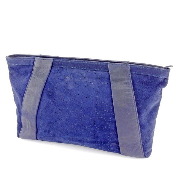 【BIGお買い物ラリー★30%OFFセール中】グッチ GUCCI クラッチバッグパンチングロゴ オールドグッチ ネイビー ゴールド レディース 中古