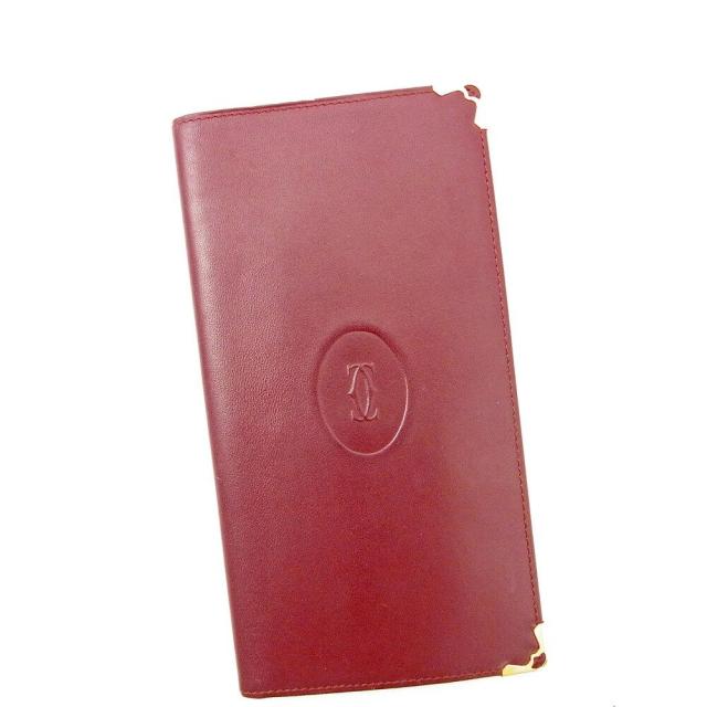 【BIGお買い物ラリー★30%OFFセール中】カルティエ CARTIER 札入れマストライン ボルドー レディース 中古