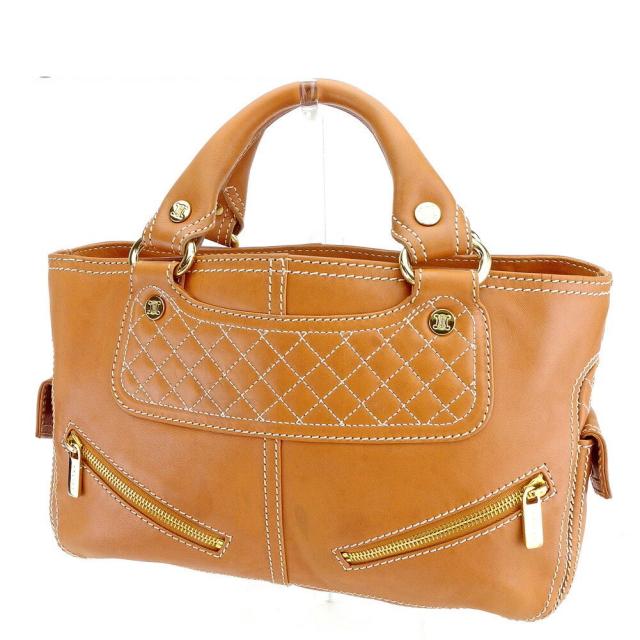 【BIGお買い物ラリー★30%OFFセール中】セリーヌ CELINE ハンドバッグブギーバッグ ライトブラウン ゴールド レディース 中古