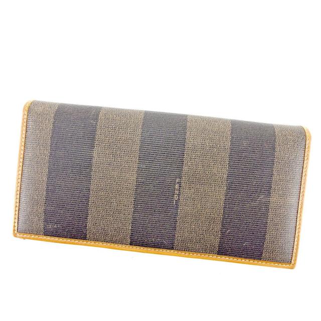 【BIGお買い物ラリー★30%OFFセール中】フェンディ FENDI 長財布ペカン ベージュ ブラック ゴールド レディース 中古