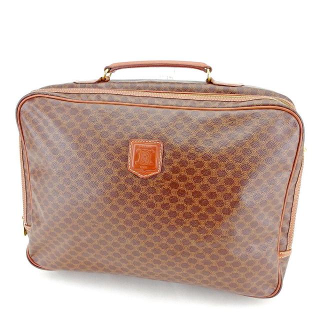 【X'masセール★30%OFF】セリーヌ CELINE ビジネスバッグマカダム ブラウン ベージュ ゴールド レディース 中古