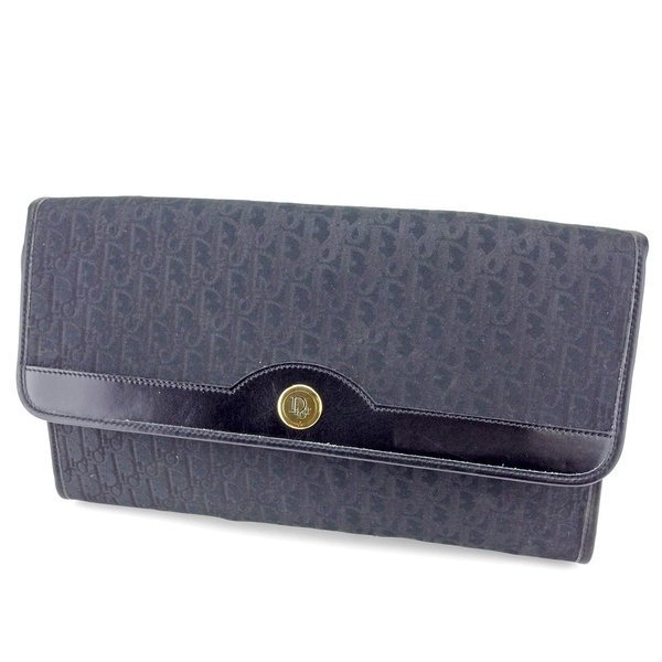【BIGお買い物ラリー★30%OFFセール中】ディオール Dior クラッチバッグトロッター ブラック レディース 中古