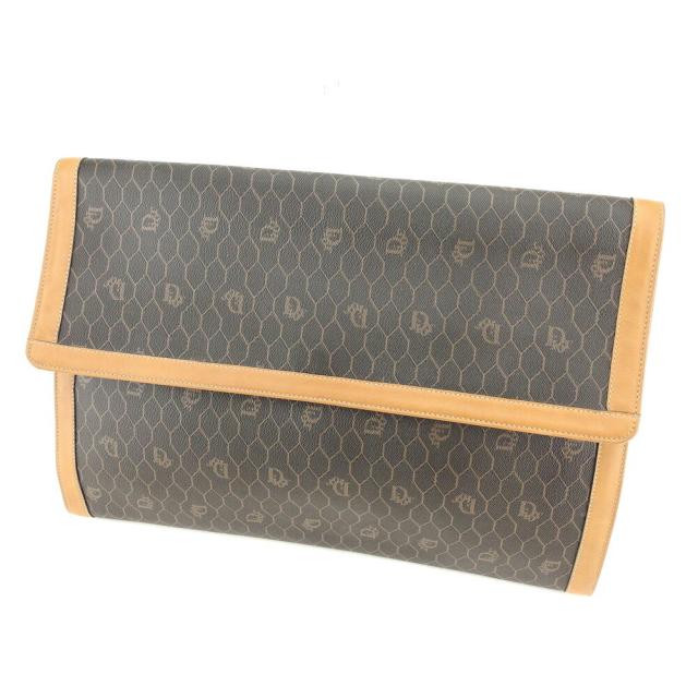 【BIGお買い物ラリー★30%OFFセール中】ディオール Dior ビジネスバッグロゴ柄 オールドディオール ブラック ブラウン レディース 中古