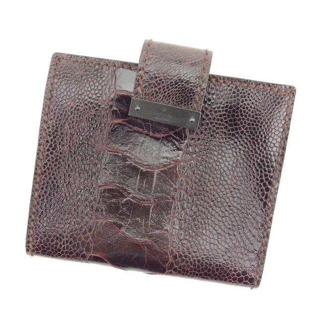 【BIGお買い物ラリー★30%OFFセール中】グッチ GUCCI 二つ折り財布リザード ブラウン ブラック レディース 中古