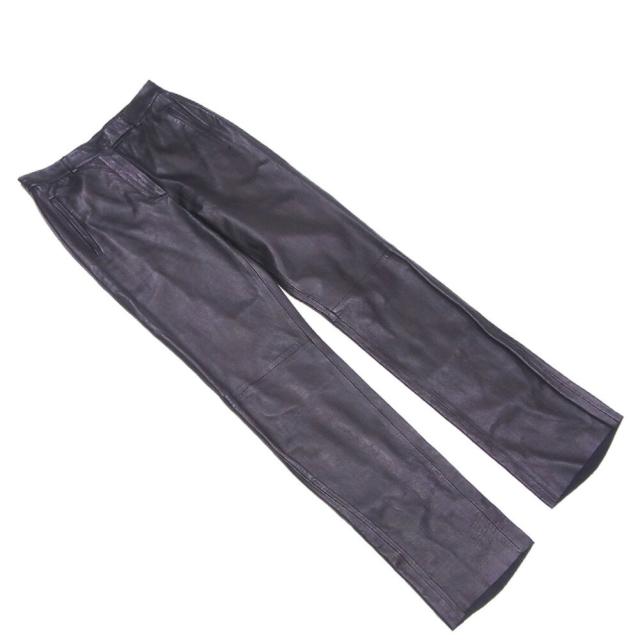 【BIGお買い物ラリー★30%OFFセール中】フェンディ FENDI パンツレザー ♯40サイズ ブラック レディース 中古