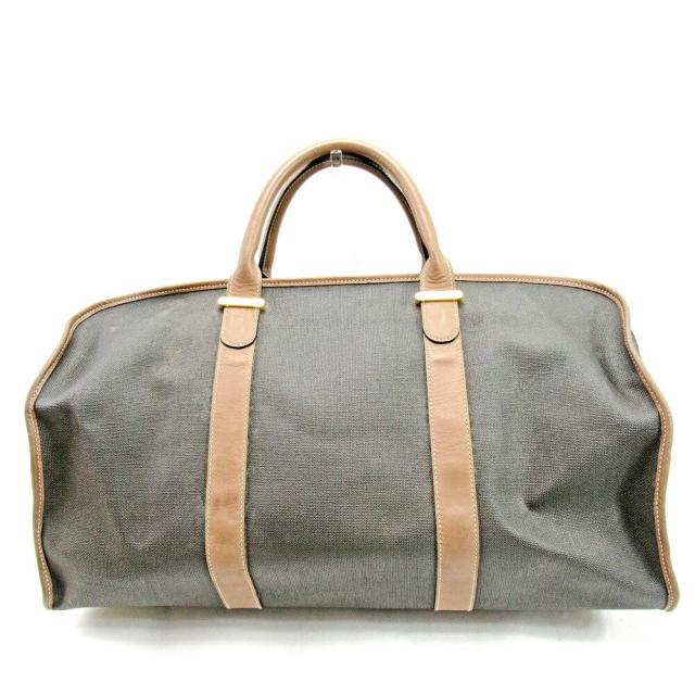 【BIGお買い物ラリー★30%OFFセール中】ダンヒル Dunhill ボストンバッグヘリンボーン ブラック　ブラウン レディース 中古