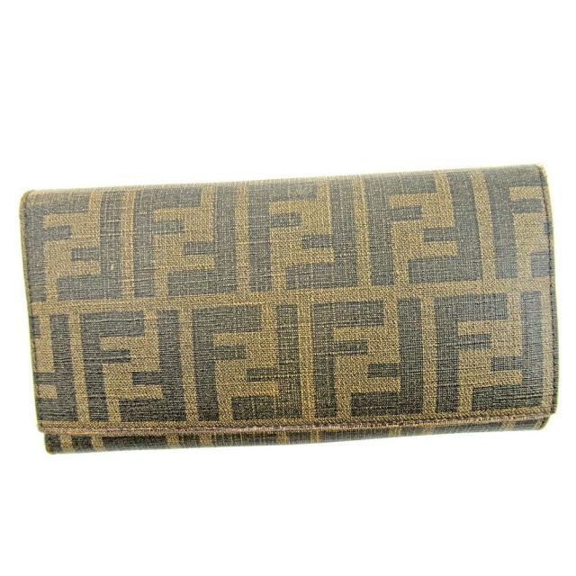 【BIGお買い物ラリー★30%OFFセール中】フェンディ FENDI 長財布ズッカ ブラウン ベージュ ブラック レディース 中古