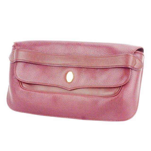 【BIGお買い物ラリー★30%OFFセール中】カルティエ CARTIER クラッチバッグマストライン ボルドー ゴールド レディース 中古