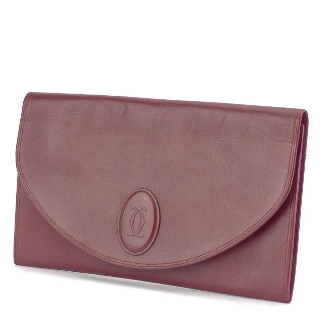 【BIGお買い物ラリー★30%OFFセール中】カルティエ CARTIER クラッチバッグマストライン ボルドー レディース 中古