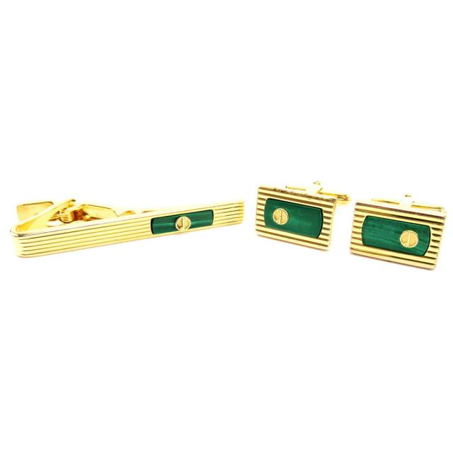 【BIGお買い物ラリー★30%OFFセール中】ダンヒル Dunhill カフス ゴールド　グリーン レディース 中古