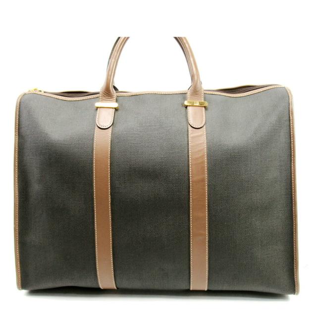 【BIGお買い物ラリー★30%OFFセール中】ダンヒル Dunhill ボストンバッグヘリンボーン ブラック　ブラウン レディース 中古