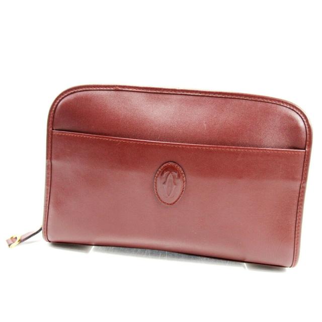 【BIGお買い物ラリー★30%OFFセール中】カルティエ CARTIER クラッチバッグマストライン ボルドー レディース 中古