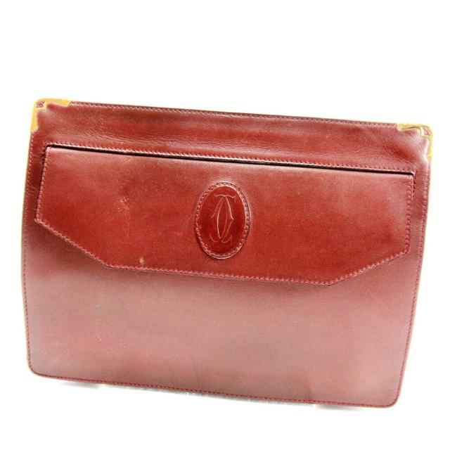 【BIGお買い物ラリー★30%OFFセール中】カルティエ CARTIER クラッチバッグマストライン ボルドー レディース 中古
