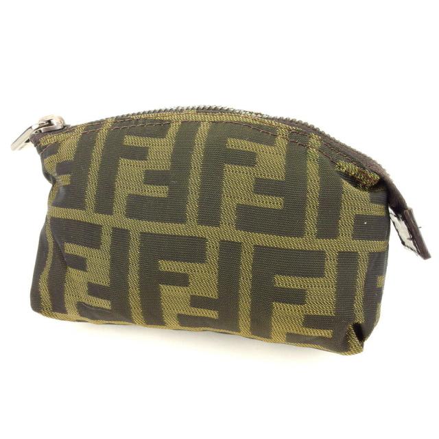【BIGお買い物ラリー★30%OFFセール中】フェンディ FENDI ポーチズッカ ブラック ベージュ ブラウン レディース 中古