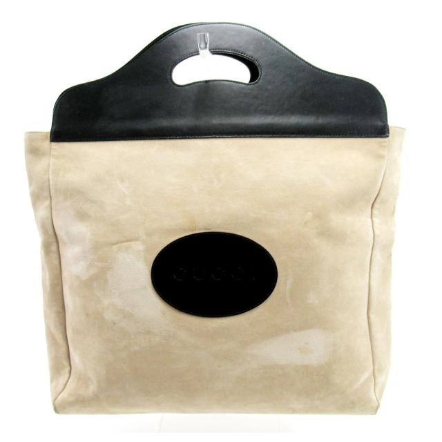 【BIGお買い物ラリー★30%OFFセール中】グッチ GUCCI トートバッグ ベージュ ブラック レディース 中古