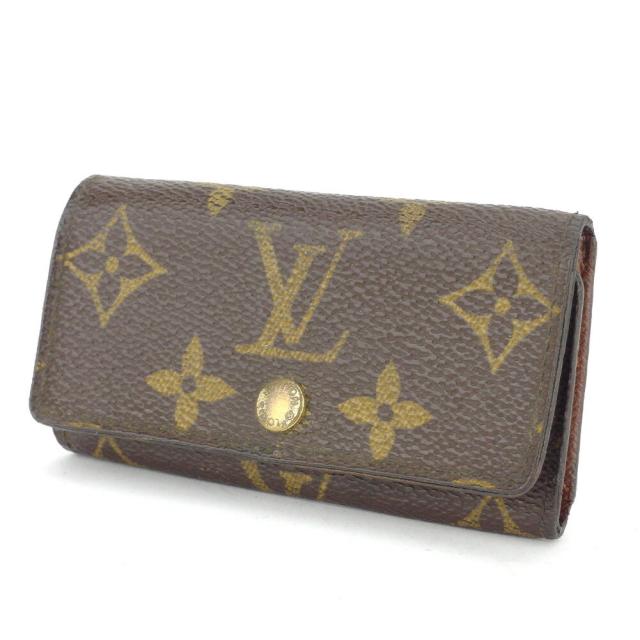 【BIGお買い物ラリー★30%OFFセール中】ルイ・ヴィトン LOUIS VUITTON キーケースモノグラム ミュルティクレ4 ブラウン ベージュ ゴールド レディース 中古