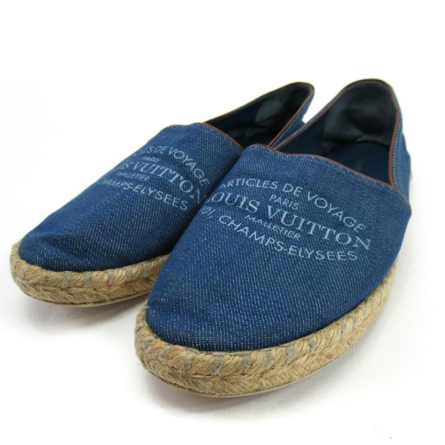 【BIGお買い物ラリー★30%OFFセール中】ルイ・ヴィトン LOUIS VUITTON スリッポン ♯37ハーフ ブルー レディース 中古