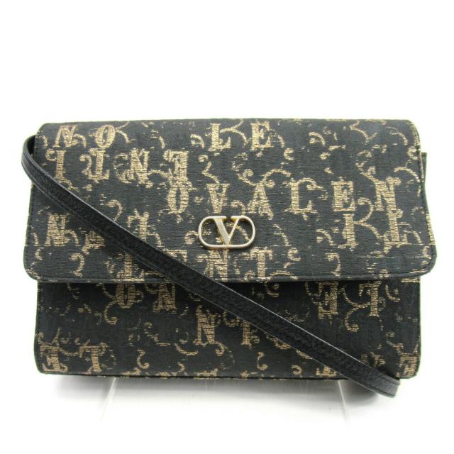 【X'masセール★30%OFF】ヴァレンティノ・ガラヴァーニ Valentino Garavani ショルダーバッグ ブラック　ゴールド レディース 中古