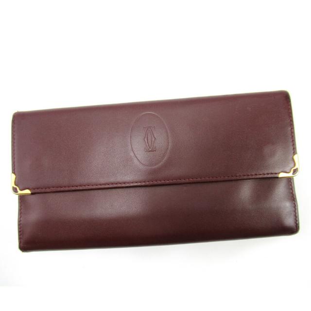【X'masセール★30%OFF】カルティエ CARTIER 二つ折り財布マストライン ボルドー レディース 中古