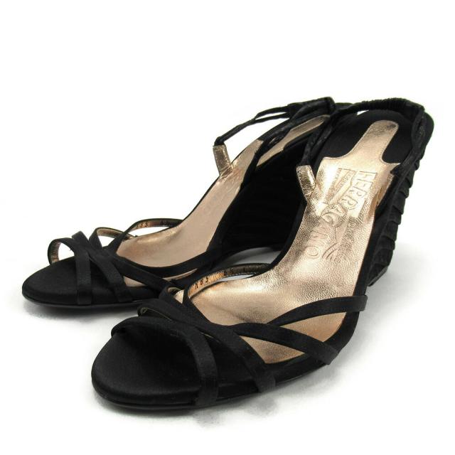 【BIGお買い物ラリー★30%OFFセール中】サルヴァトーレフェラガモ Salvatore Ferragamo サンダル #6ハーフ ブラック レディース 中古