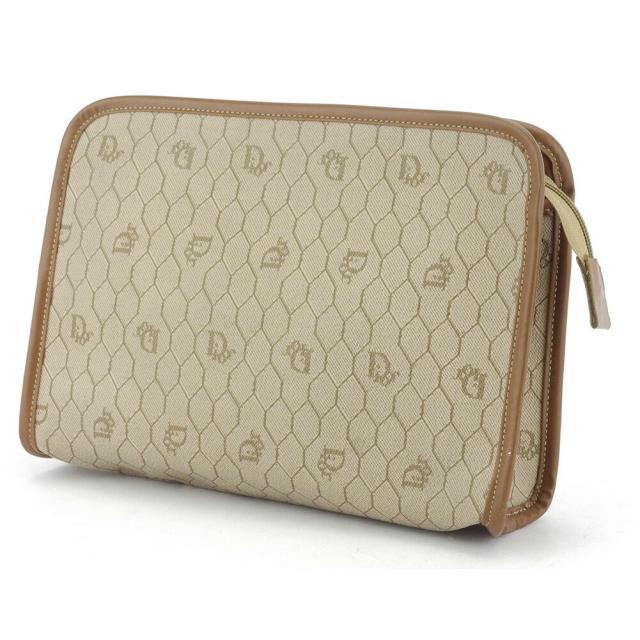 【X'masセール★30%OFF】ディオール Dior クラッチバッグロゴ柄 オールドディオール ベージュ ブラウン レディース 中古