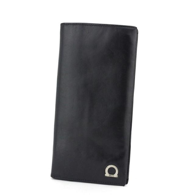 【BIGお買い物ラリー★30%OFFセール中】サルヴァトーレフェラガモ Salvatore Ferragamo 長財布ガンチーニ ブラック レディース 中古