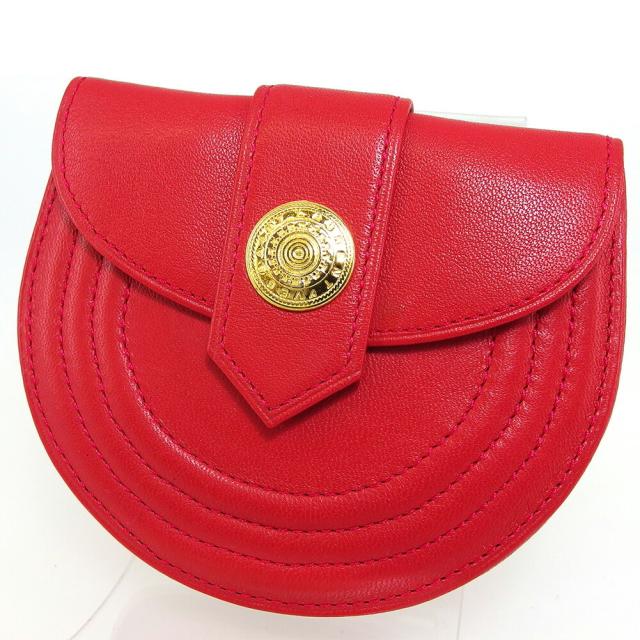 【X'masセール★30%OFF】サンローラン SAINT LAURENT ケースロゴボタン レッド ゴールド レディース 中古