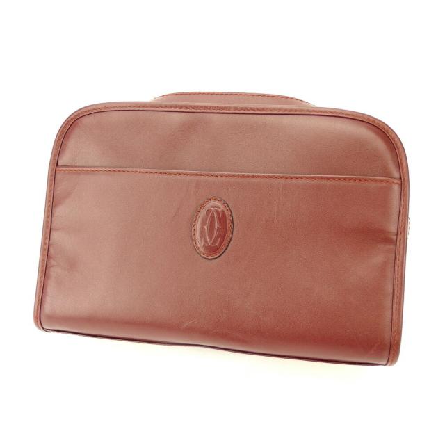 【X'masセール★30%OFF】カルティエ CARTIER クラッチバッグマストライン ボルドー ゴールド レディース 中古